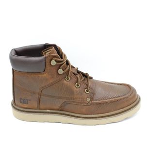 CAT Leder Schn&uuml;rstiefel Gummisohle - - Shoes - Herren - Braun - 40 EU