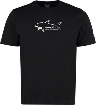 Paul & Shark Homme, Tops, Noir, Taille: M T-shirt en coton