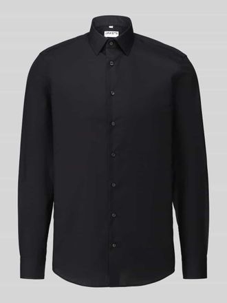 Jake*s Slim Fit Businesshemd mit abgerundetem Saum