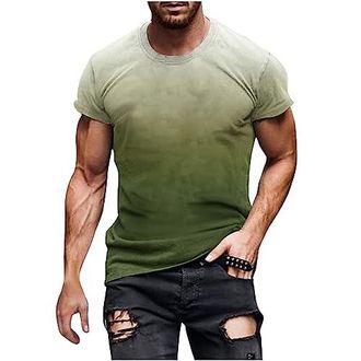 Generic T-shirt &agrave; col rond pour homme, l&eacute;ger, d&eacute;contract&eacute;, &eacute;l&eacute;gant, extensible, confortable, respirant, basique &agrave; manches courtes, chemise de course &agrave; pied et