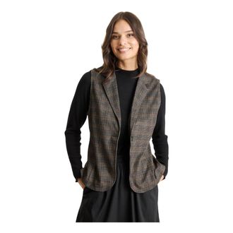 In Front Nete Vest - - Jackets - Damen - Braun - S