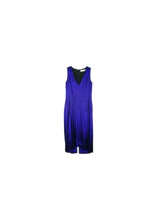 Victoria Beckham Blue satin draped dress Size XS