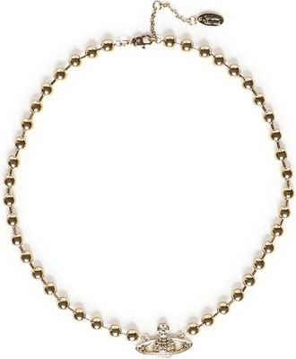 Vivienne Westwood Femme, Accessoires, Jaune, Taille: ONE Size Thames Mini Bas-relief Ball-chain Necklace
