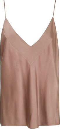 Forte_Forte Femme, Tops, Brun, Taille: 38 FR Shiny Stretch Silk Satin Slip Top