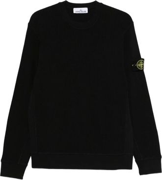 Stone Island Homme, Sweatshirts et sweats &agrave; capuche, Noir, Taille: XL Waffle Knit SweaT-shirt