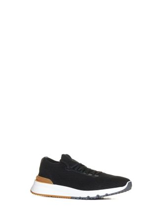 Brunello Cucinelli Mens Sneakers Black Cotton Trainers