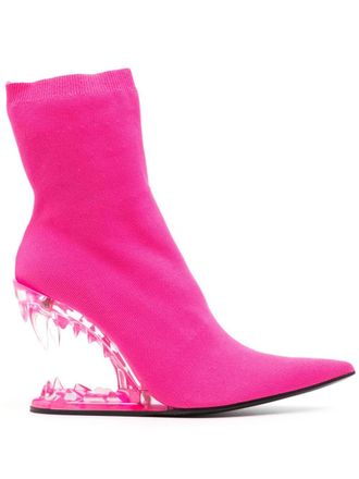 GCDS bottines Morso en maille nervur&eacute;e - Rose
