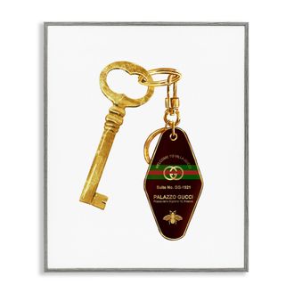 Stupell Industries Luxury Hotel Key Giclée-Kunst, gerahmt, Design von Ziwei Li, 50,8 x 40,6 cm, Grau
