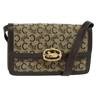Celine Sac bandouli&egrave;re en toile Pre-owned - Femme - Pre-owned - Brun - Taille: ONE Size