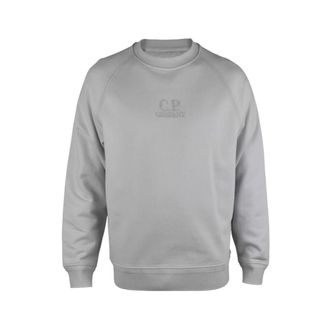 C.P. Company C.p. Company, Homme, Sweatshirts et sweats &agrave; capuche, Gris, Taille: L SweaT-shirt ras du cou avec logo en molleton diagonal Diagonal Raised Fleece