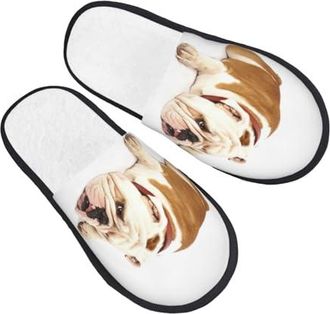 Generic Pantoufle Maison Motif Bouledogue Anglais Hiver Pantoufles Antid&eacute;rapantes Hiver Chaussures Chaudes Doux Chaussons Maison Pour Chambre H&ocirc;tels Maison M