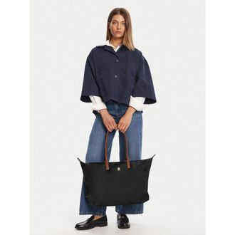 Tommy Hilfiger Handtasche Tommy Hilfiger Popette Maxi Tote AW0AW17996 Schwarz