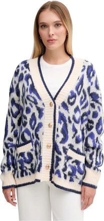 Gaud&igrave; Femme, Pulls, Multicolore, Taille: 44 FR Cardigan Boutonn&eacute; Imprim&eacute; L&eacute;opard