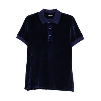 Tom Ford Homme, Tops, Bleu, Taille: XL Polo en tissu &eacute;ponge