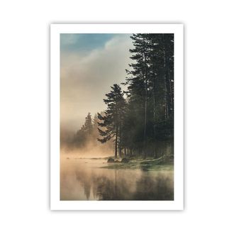 Arttor Wandposter Art Prints 50x70cm Poster ohne Rahmen Nebel See Wald Küche Wanddeko Bild Wand Kunstdruck Deko Wandbilder Dekoration Wohnzimmer Schlafzimmer