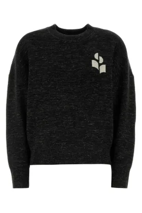 Isabel Marant Womens Viscose-Blend Knit Sweater Black Acrylic Wool