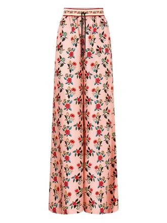 Camilla pantalon fleuri &agrave; lien de resserrage - Rose