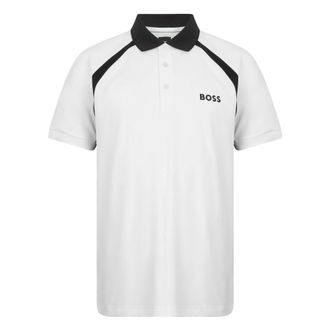 HUGO BOSS Homme, Tops, Blanc, Taille: 2XL Polo Active &agrave; s&eacute;chage rapide et coupe ajust&eacute;e