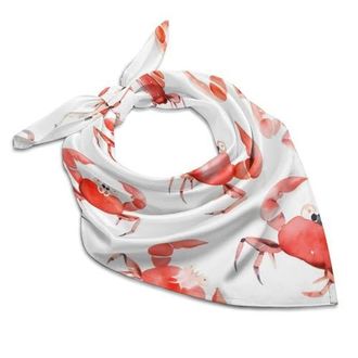 Generic Écharpe carrée en soie légère en forme de crabe - Pour cheveux - Respirant - Cadeau pour homme et femme, multicolore, 60x60cm