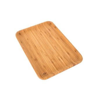 Point-Virgule Serviertablett aus Bambus, gro&szlig;es holztablett f&uuml;r K&uuml;che, rechteckig, 35x24x2cm