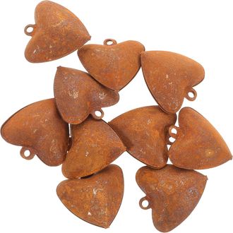 TOPBATHY 10st&uuml;cke Metallgl&ouml;ckchen Herzformig Rustikale Eisenglocken f&uuml;r Heimdekoration DIY-projekte und Weihnachtsbaum-schmuck mit Herzmotiv und Antikem Finish