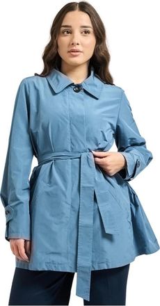 iBlues Femme, Manteaux, Bleu, Taille: 42 FR Veste Technique Ceintur&eacute;e