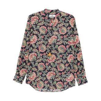 Vivienne Westwood Blau Blumiges Hemd mit Stehkragen - - Shirts - Herren - Mehrfarbig - L