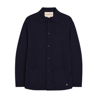 Valentino Vlogo Signature Woll-Strickjacke - - Knitwear - Herren - Blau - M