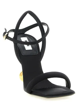 Moschino Sculptural Heel Satin Heel - Black