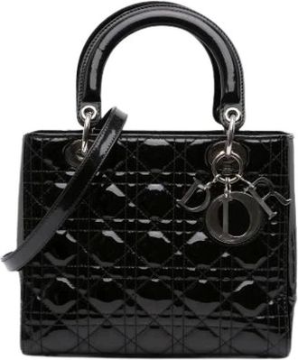 Dior Sac &agrave; main Lady Dior moyen mod&egrave;le Pre-owned - Femme - Pre-owned - Noir - Taille: ONE Size