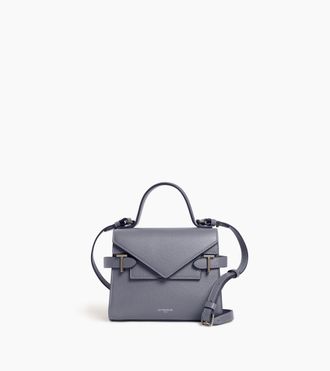Le Tanneur Petit sac &agrave; main double rabat Emilie en cuir grain&eacute;