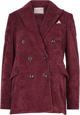 Circolo 1901 Femme, Vestes, Rouge, Taille: 36 FR Blazer en Velours à Côtes Double Boutonnage