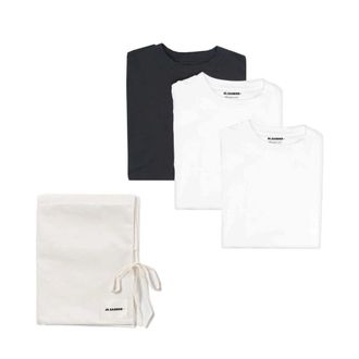 Jil Sander Homme, Tops, Blanc, Taille: XL Lot de 3 T-shirts &agrave; Manches Longues