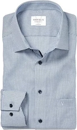 Marvelis New Kent Chemise daffaires &agrave; manches longues pour homme, coupe moderne, unie, coupe moderne, Marine 18., 39