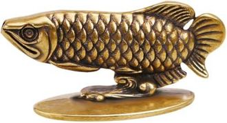 F Fityle Mini AROWANA Statue miniature figurine Encens Stick Hortder en laiton Ornement de bureau mignon pour table de bureau en intérieur décor