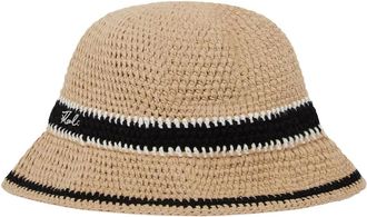 Karl Lagerfeld Caps & M&uuml;tzen - SIGNATURE CROCHET SUN Hut - Gr. ONE SIZE - in Braun - f&uuml;r Damen