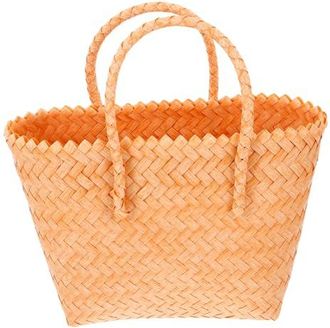 Valiclud Sac Fourre-tout Tissé Plastique Grand Sac de Plage pour Femmes Panier Cabas Léger et Spacieux Voyage et Sorties Estivales