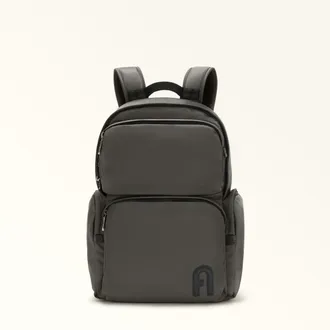Furla Man Orion Rucksack Xl Dark Lapis Grau Wasserdichtes Nylongewebe Herren