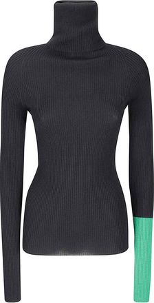 Yohji Yamamoto Pull Col Roul&eacute; - Vert