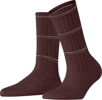 Falke Damen Socken Cosy Wool Boot W So Wolle Kaschmir einfarbig 1 Paar, Braun Cayenne 5950 Stripe, 39-42