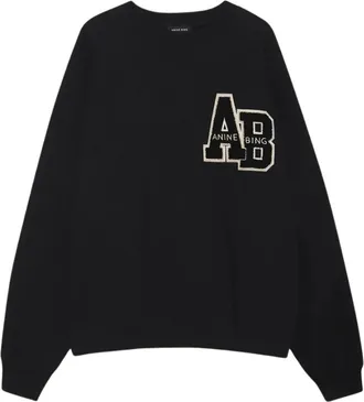 Anine Bing Femme, Sweatshirts et sweats &agrave; capuche, Noir, Taille: 38 FR SweaT-shirt Letterman Noir Veste
