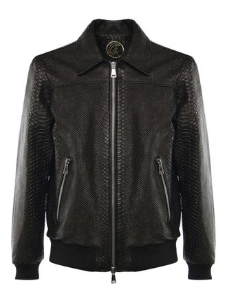 Giuliano Galiano zip-pocket leather jacket - Noir