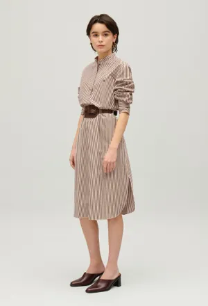 Claudie Pierlot Robe longue rayures bronze