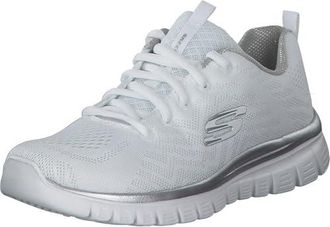 Skechers Femme Graceful Get Conne Shoes, Argent Blanc, 36 EU