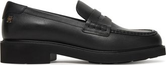 Tommy Hilfiger Slipper Tommy Hilfiger Elettra Penny Leather FW0FW09360 Schwarz