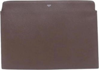 Celine Pre-owned Calf Pouch - Femme - Pre-owned - Brun - Taille: ONE Size