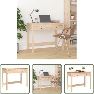 vidaXL vidaXL Schreibtisch mit Schubladen - Schreibtisch mit Schubladen 100x50x78 cm Massivholz Kiefer