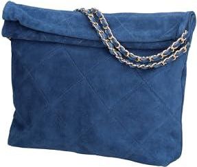 Gave Lux Sac &agrave; bandouli&egrave;re pour femme en cuir v&eacute;ritable Made in Italy 32x34x6 cm GLX228103923FBG, Bleuet, Taille unique