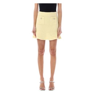 Self Portrait Texturierter Mini-Strickrock - - Skirts - Damen - Gelb - M