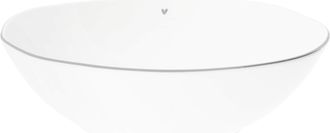 Bastion Collections BC Salatsch&uuml;ssel Little Heart Keramik Weiss mit grauem Rand und kleinem Herz D27cm Keramikgeschirr Sch&uuml;ssel Pastasch&uuml;ssel BC Bowl Salad Gedeckter Tisc